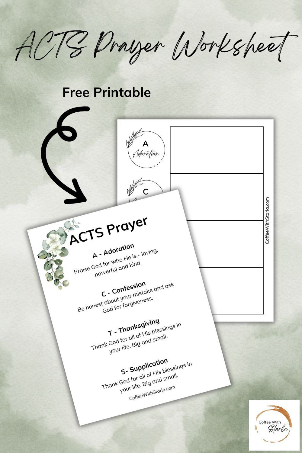ACTS Prayer Worksheet Printable
